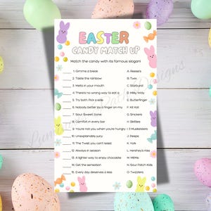Easter Candy Match Game Printable Kids Activity, Printable Classroom ...