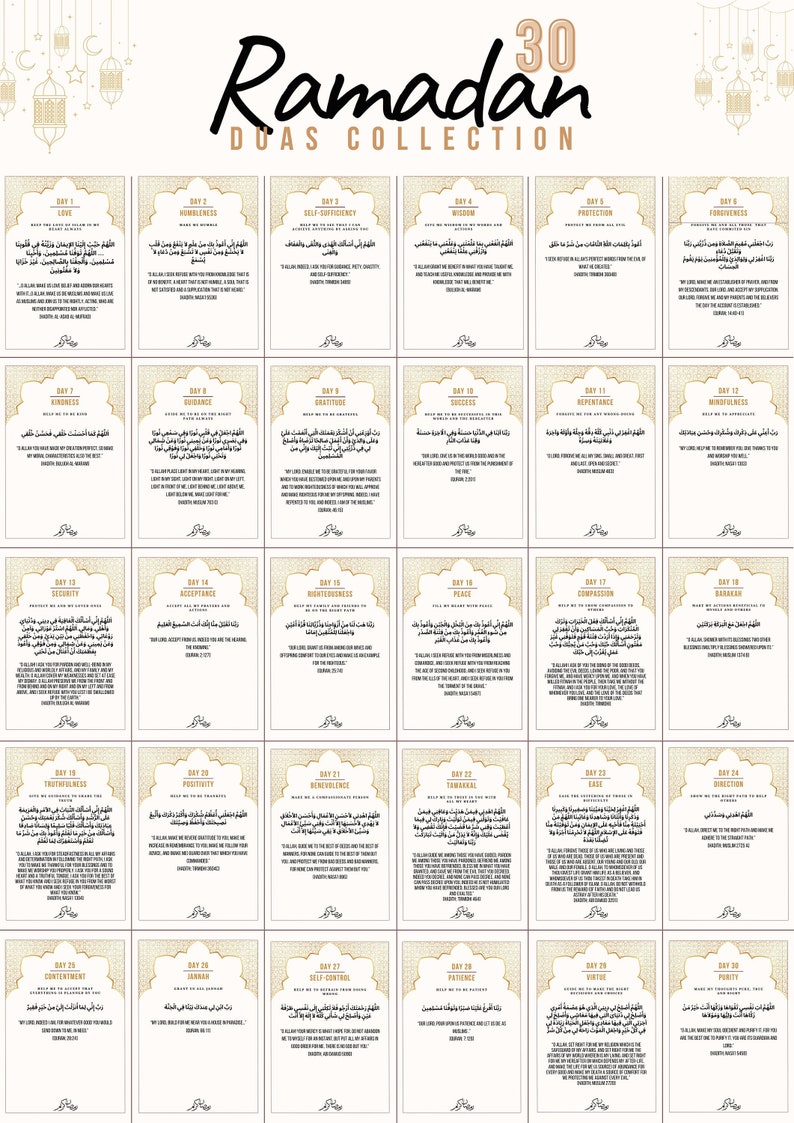 30 Ramadan Duas Cards - Etsy