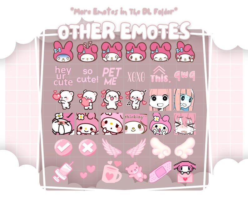 400 PINK EMOTES | for Discord, Twitch and Ios 18 | Cute & Coquette ...