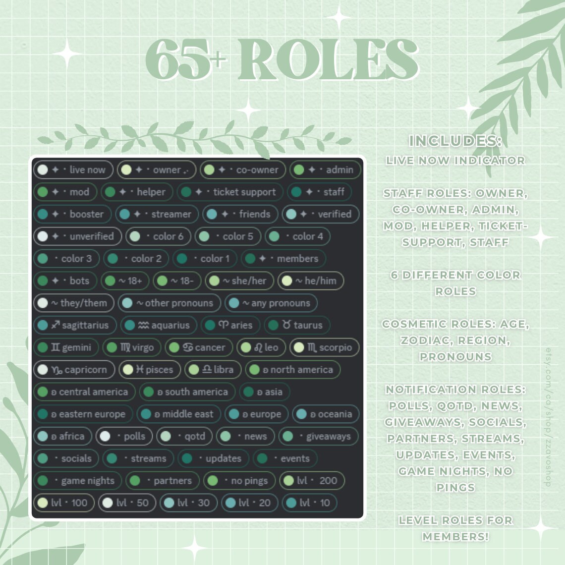 Green Valley Discord Server Template | 65+ Roles 25+ Channels | Cozy ...