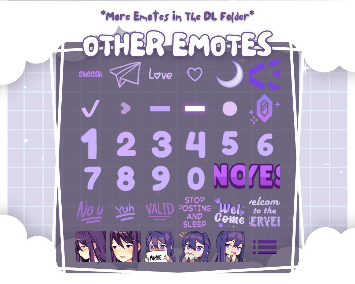 200 PURPLE EMOTES PACK | for Discord and Twitch | Cute & Kawaii ...