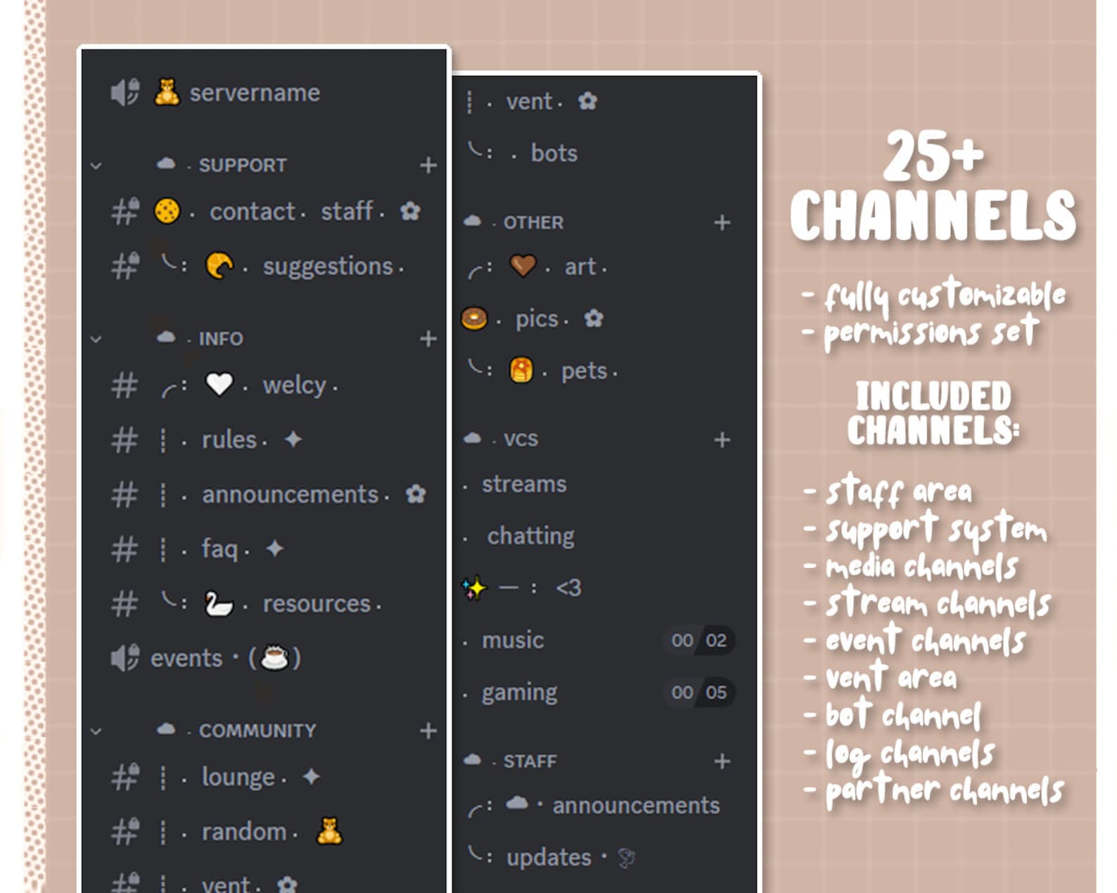 Mocha Cafe Discord Server Template | 50+ Roles 25+ Channels | Cozy ...