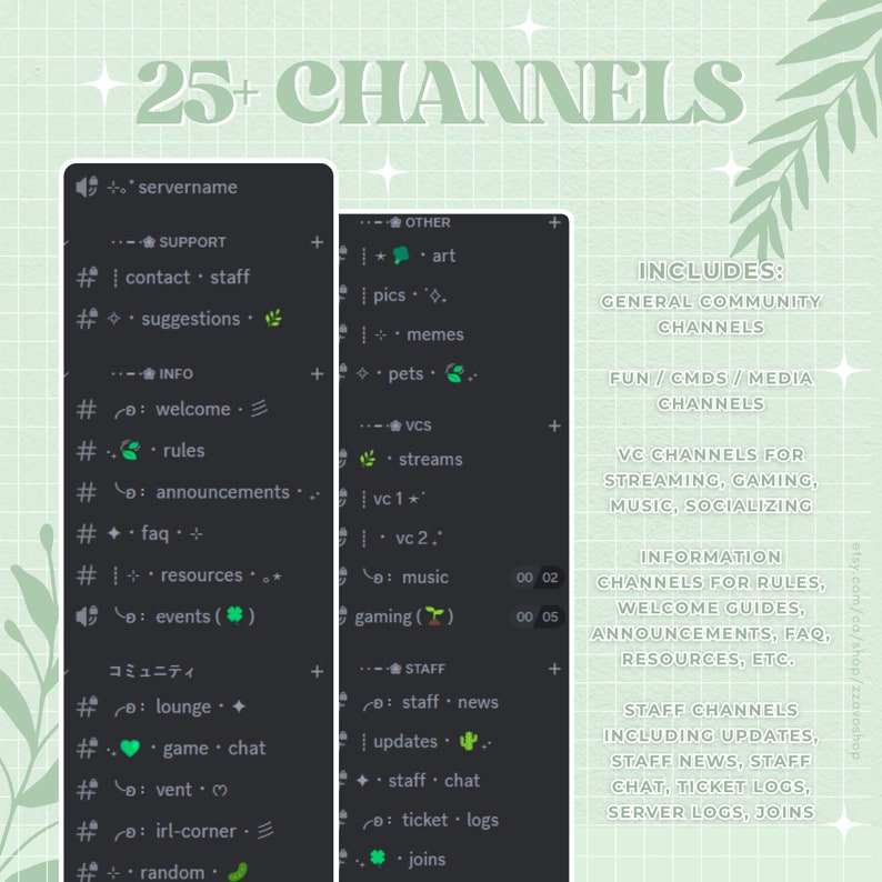 Green Valley Discord Server Template | 65+ Roles 25+ Channels | Cozy ...