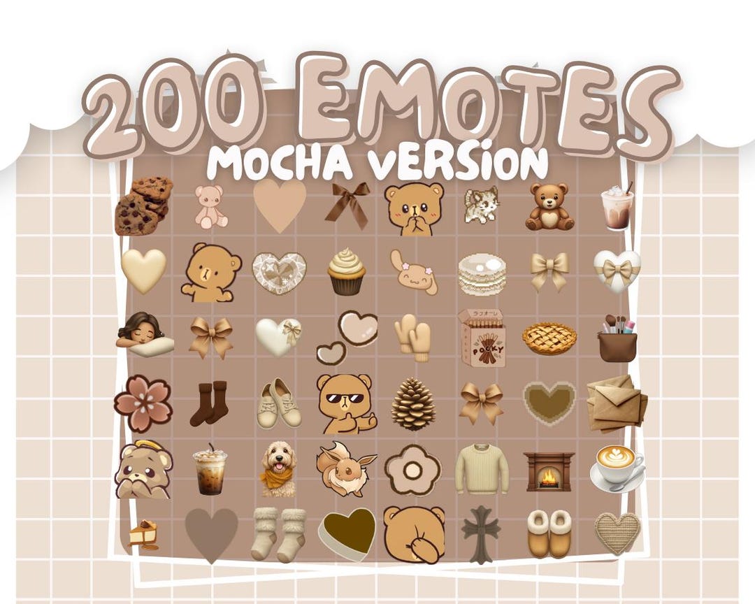 200 MOCHA EMOTES PACK | for Discord, Twitch and Ios 18 | Cute & Kawaii ...