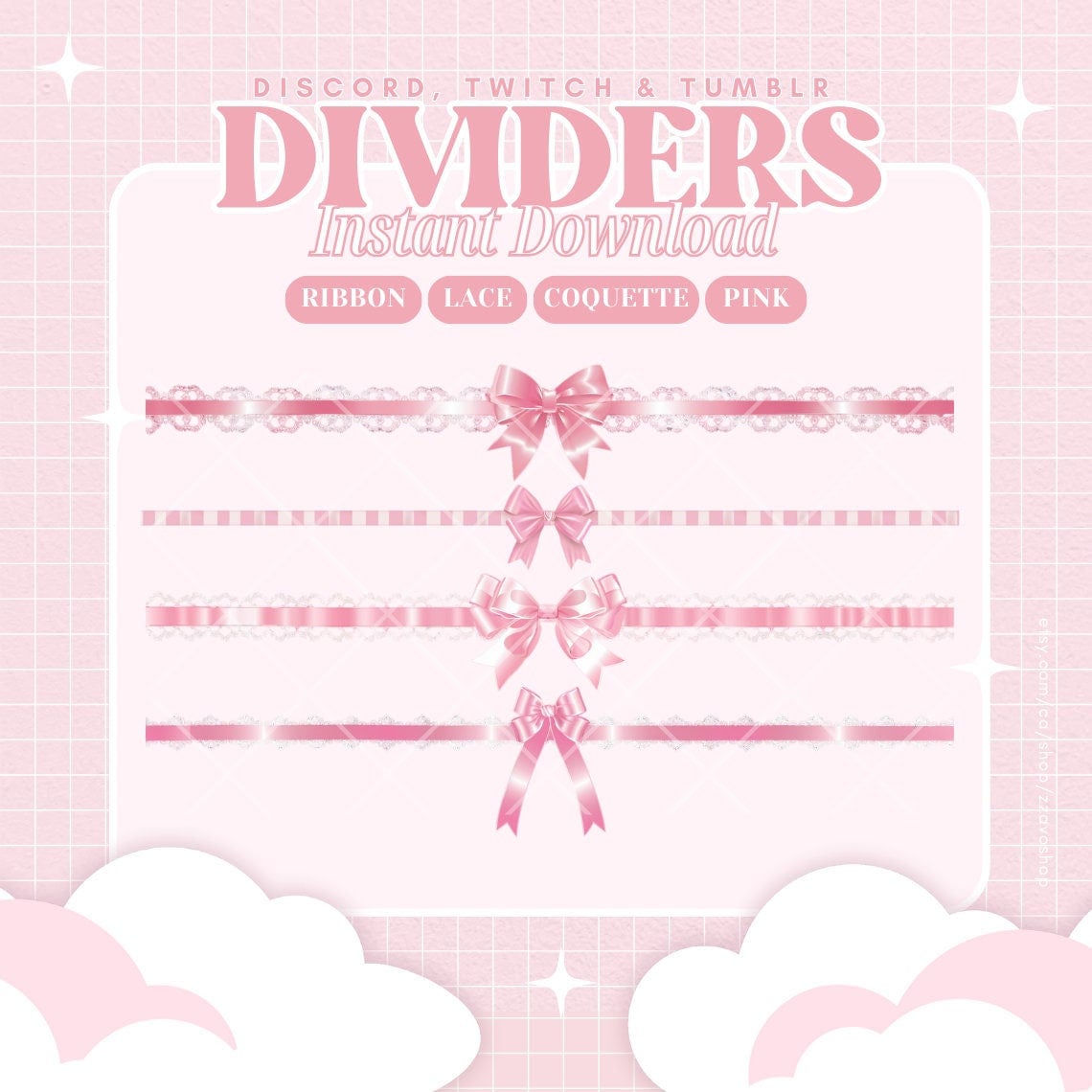 PINK Ribbon HEADERS / DIVIDERS | Made for Discord, Twitch, Tumblr ...