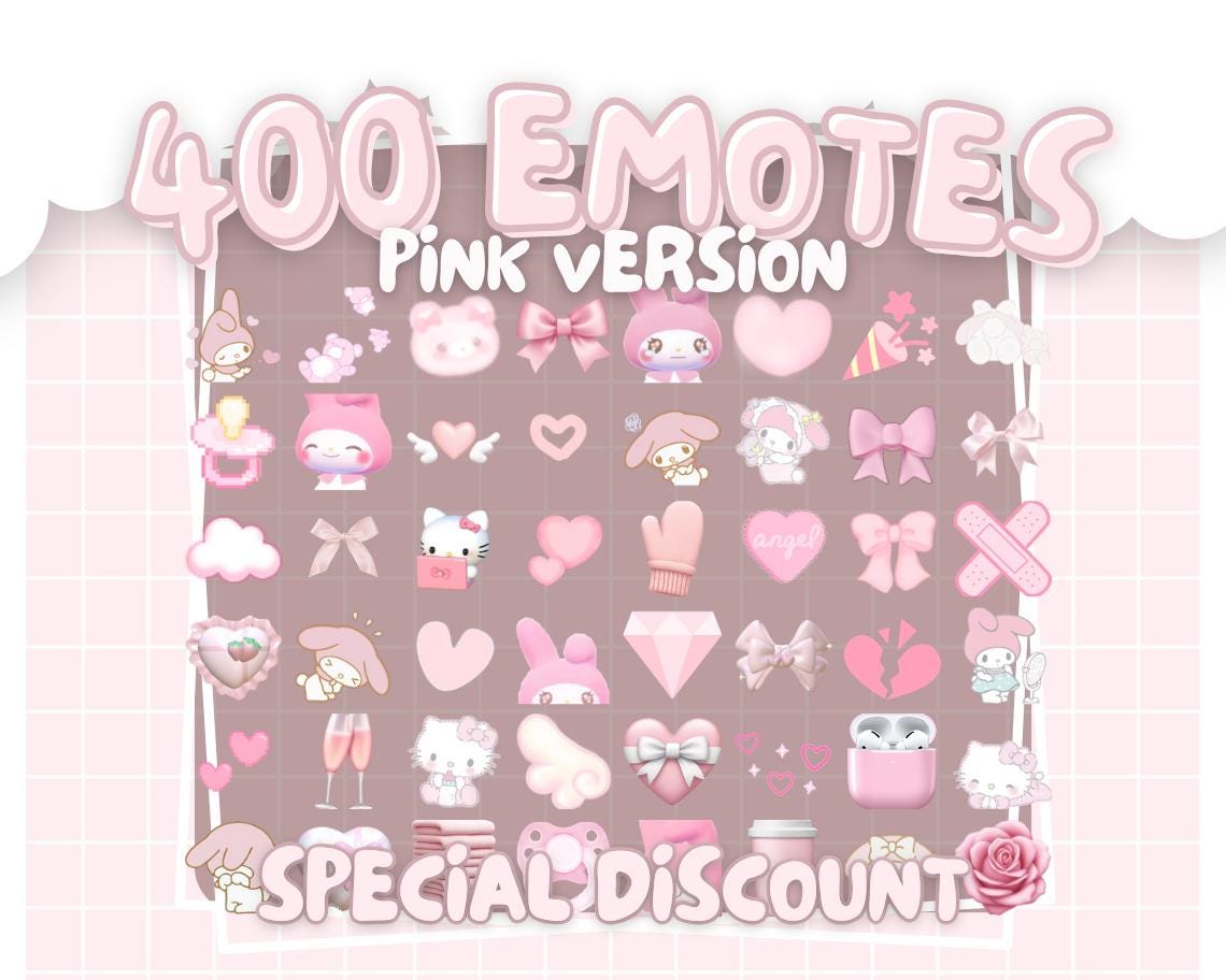 400 PINK EMOTES | for Discord, Twitch and Ios 18 | Cute & Coquette ...