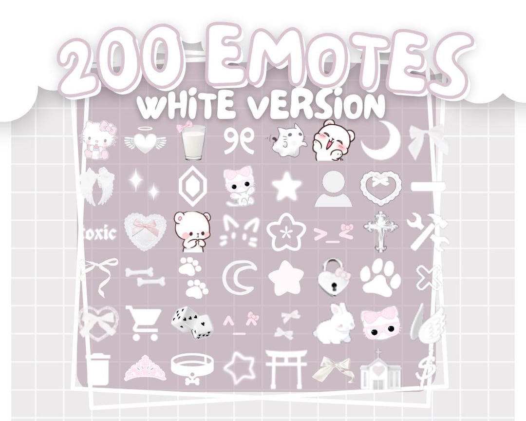 200 WHITE EMOTES PACK | for Discord and Twitch | Cute & Kawaii ...