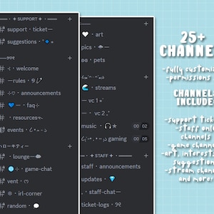 Baby Blue Discord Server Template | 50+ Roles 25+ Channels | Cozy ...