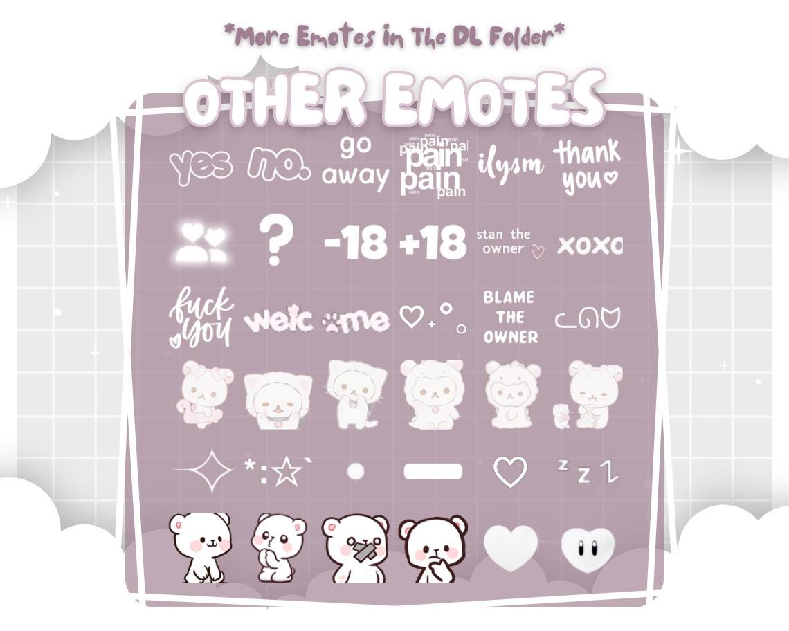 200 WHITE EMOTES PACK | for Discord and Twitch | Cute & Kawaii ...