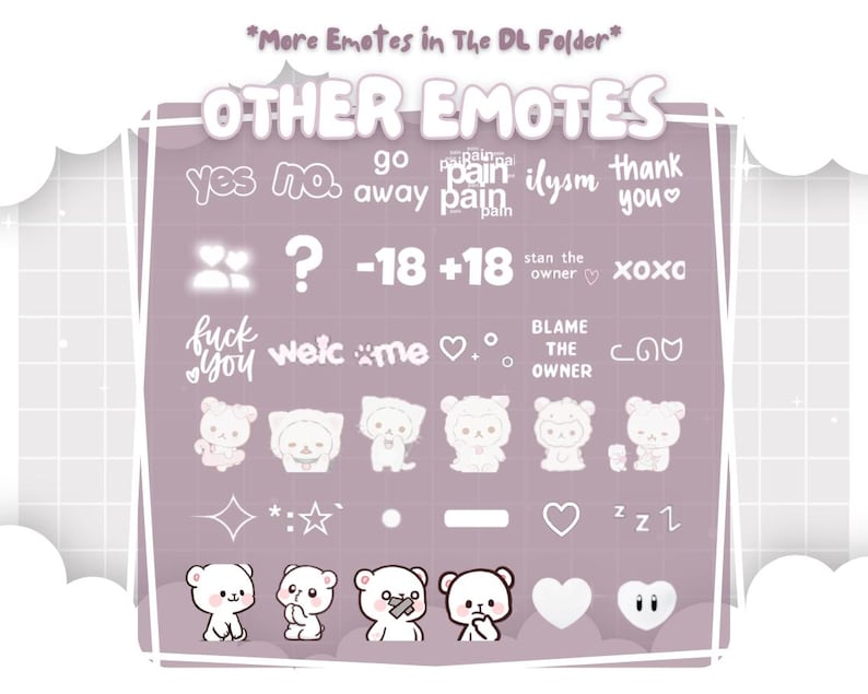 200 WHITE EMOTES PACK | for Discord and Twitch | Cute & Kawaii ...