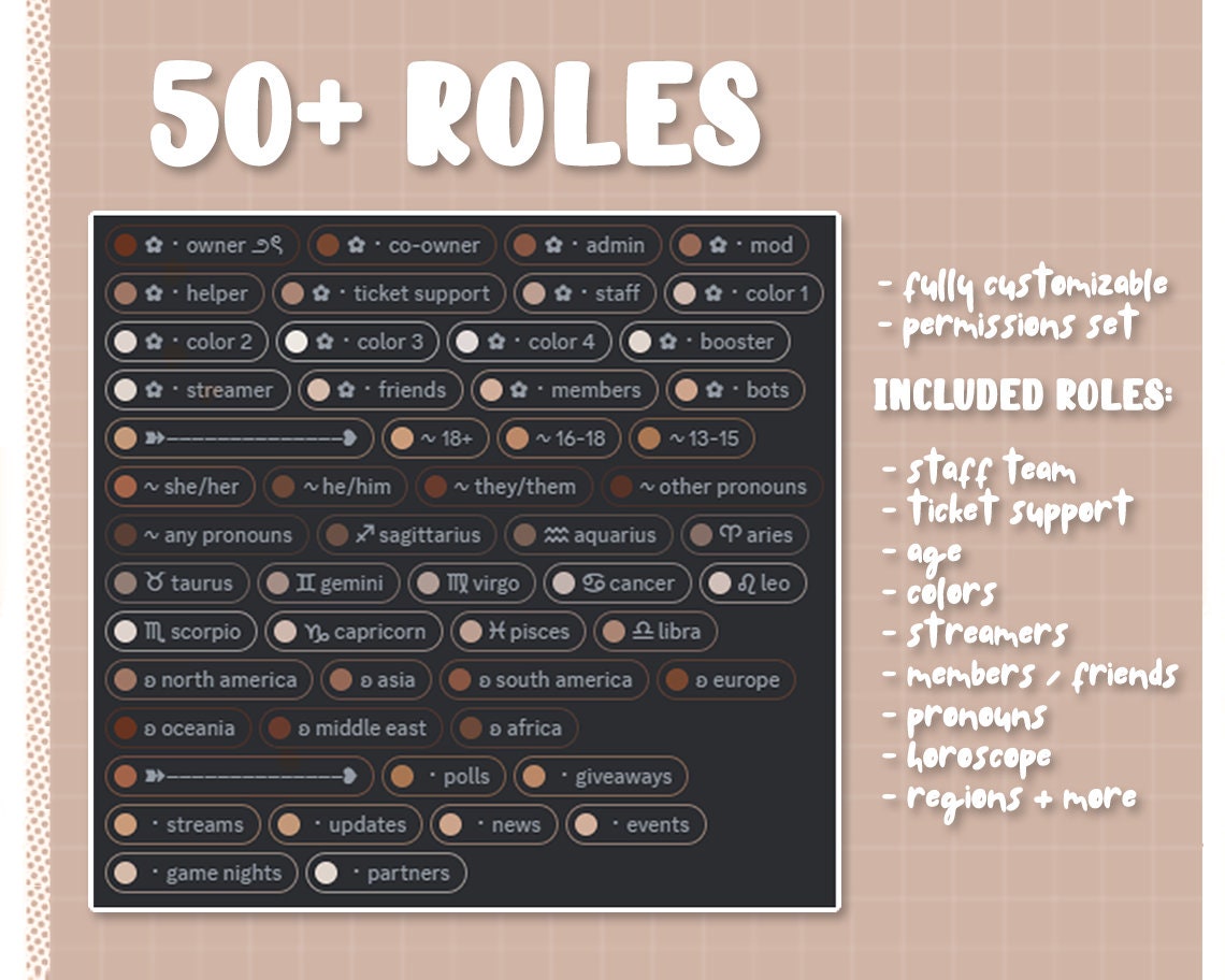 Mocha Cafe Discord Server Template | 50+ Roles 25+ Channels | Cozy ...