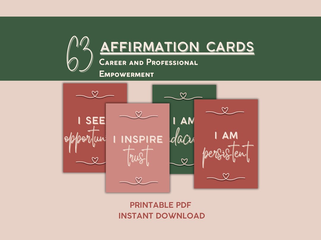 Empowerment Affirmation Cards for Career Confidence, Success ...