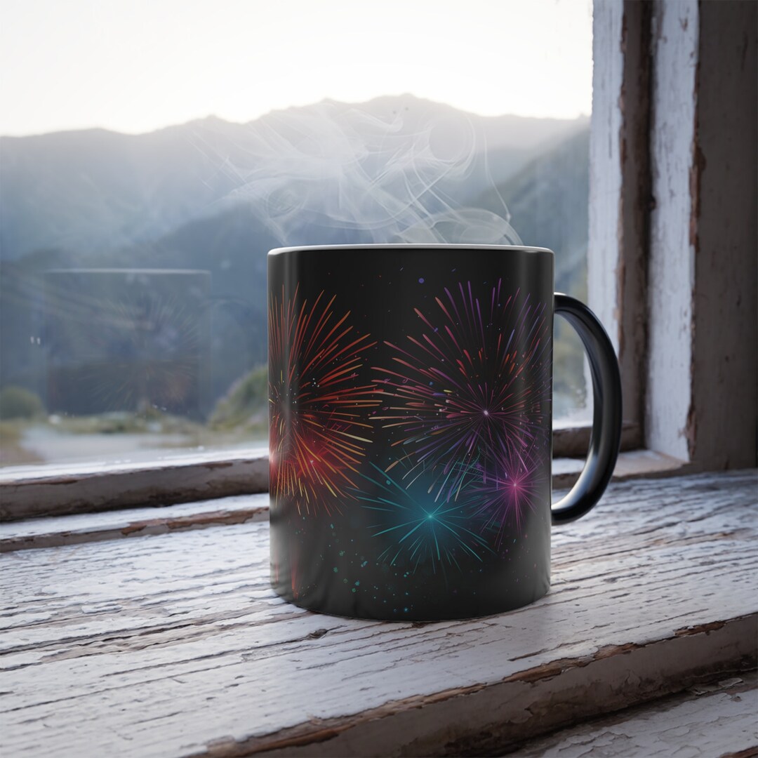 Fireworks Mug for Loved One Heat Reactive Mug Fireworks Magic Mug Gift ...