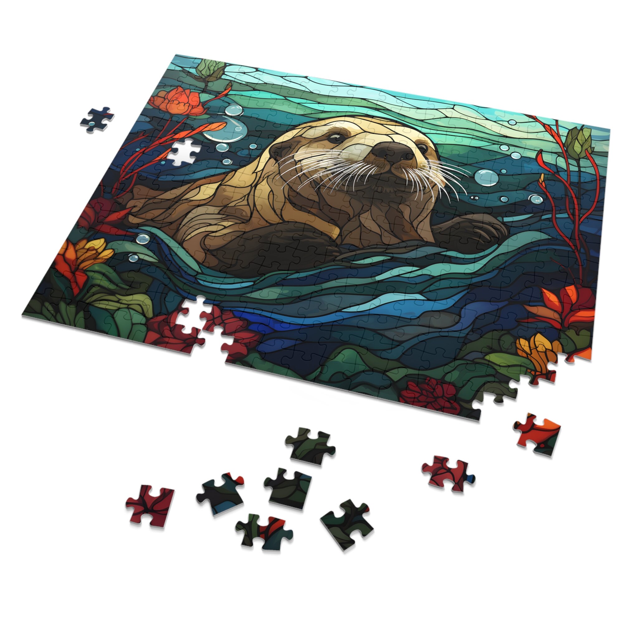Mosaic Style Sea Otter Jigsaw Puzzle for Adult/teens Perfect Gift for ...