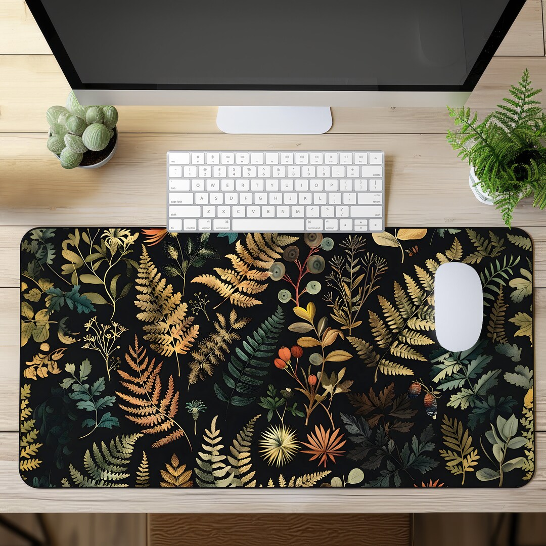 Fern Desk Mat for Accessories Cute Office Decor Nature Inspired ...