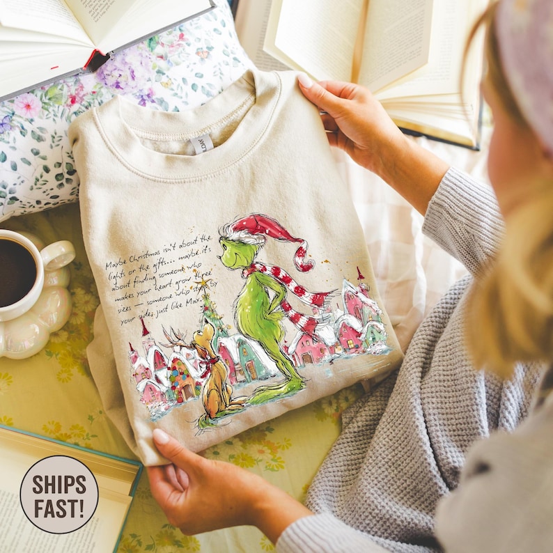 Retro Hand Drawn Christmas Characters Shirt: Preppy Xmas Movie 2025 ...