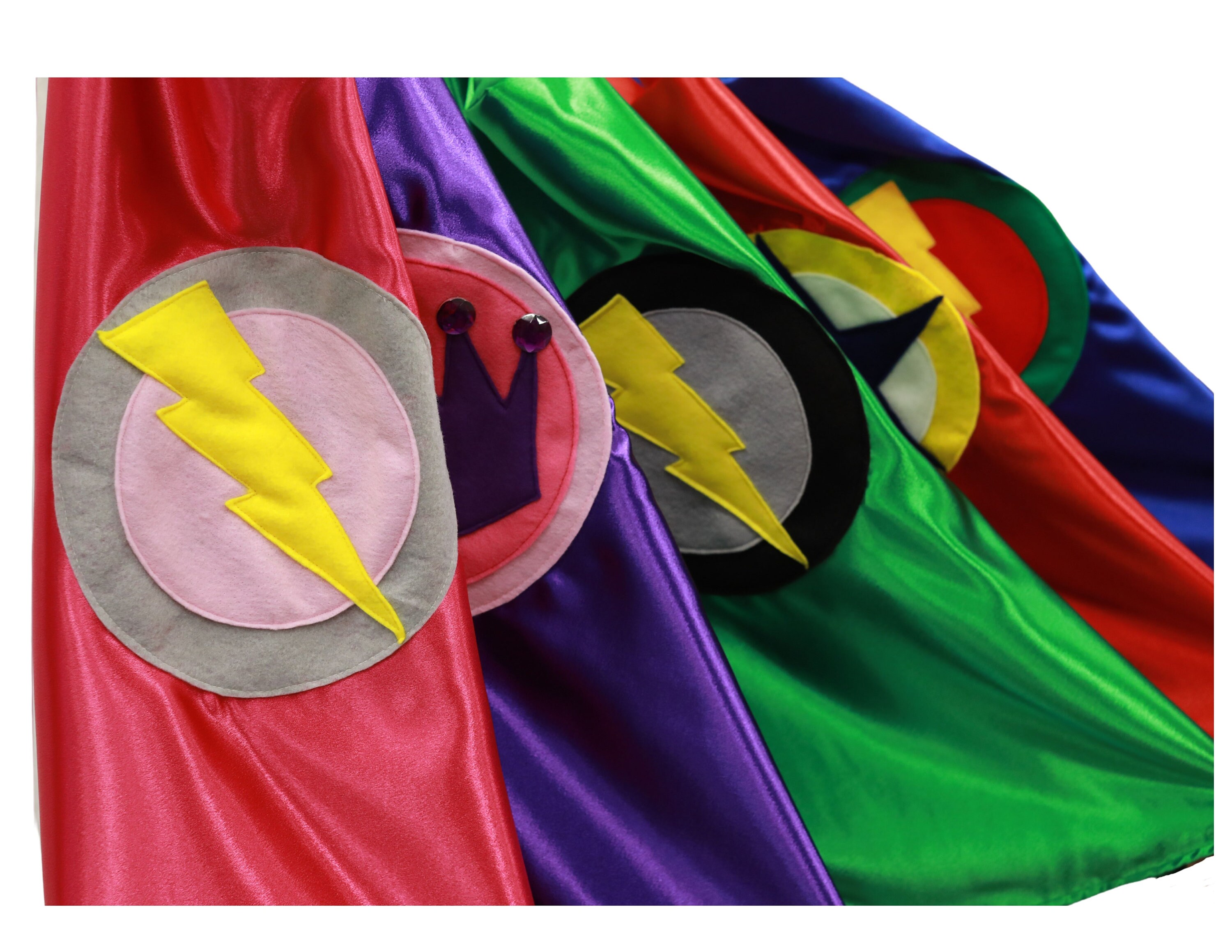 Kids Super Hero Cape Green With Lightning Bolt, Super Hero Party Favor ...