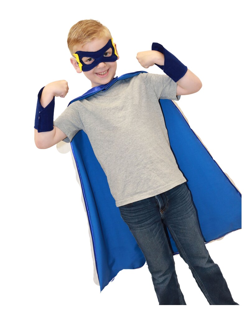 Super Hero Cape Blue With Lightning Bolt, Party Favors, Dress Up ...