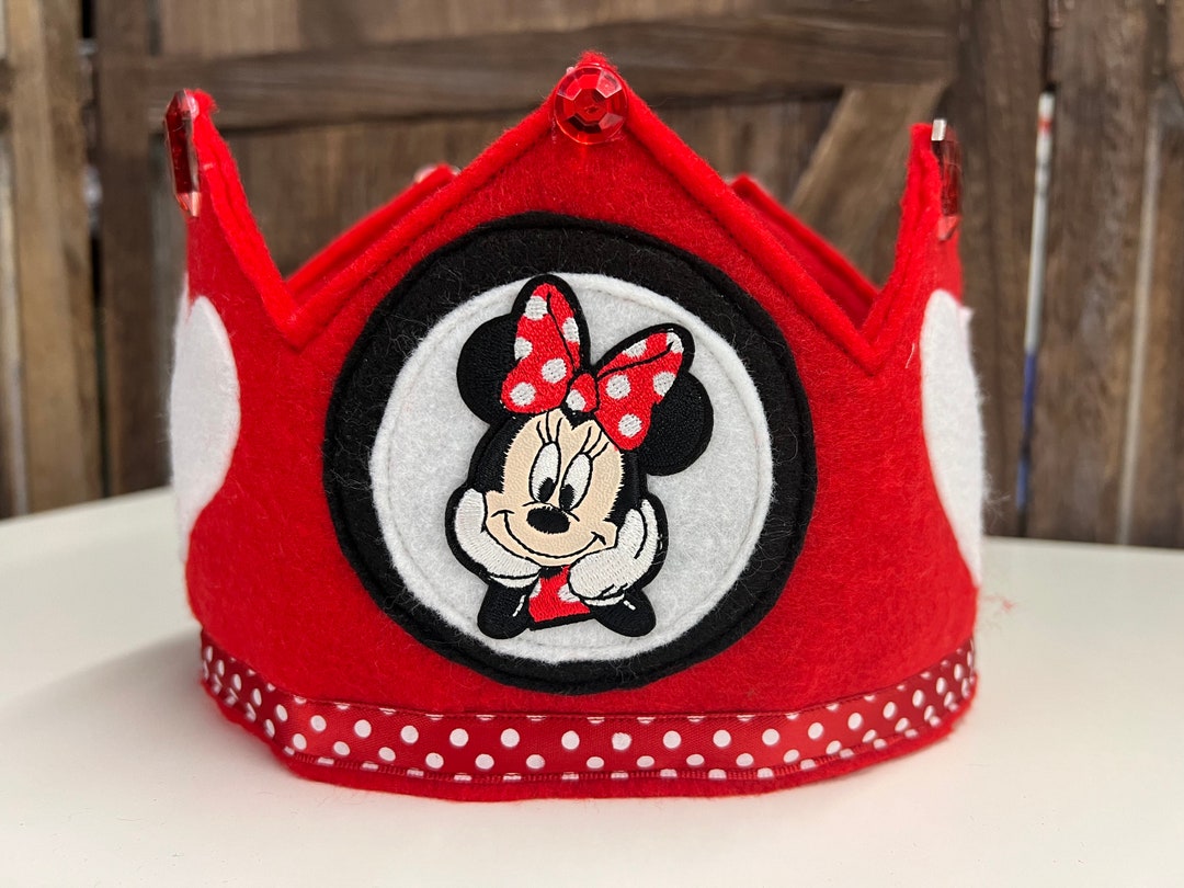 Felt Birthday Crown Minnie Mouse Themed Party Crown - Etsy