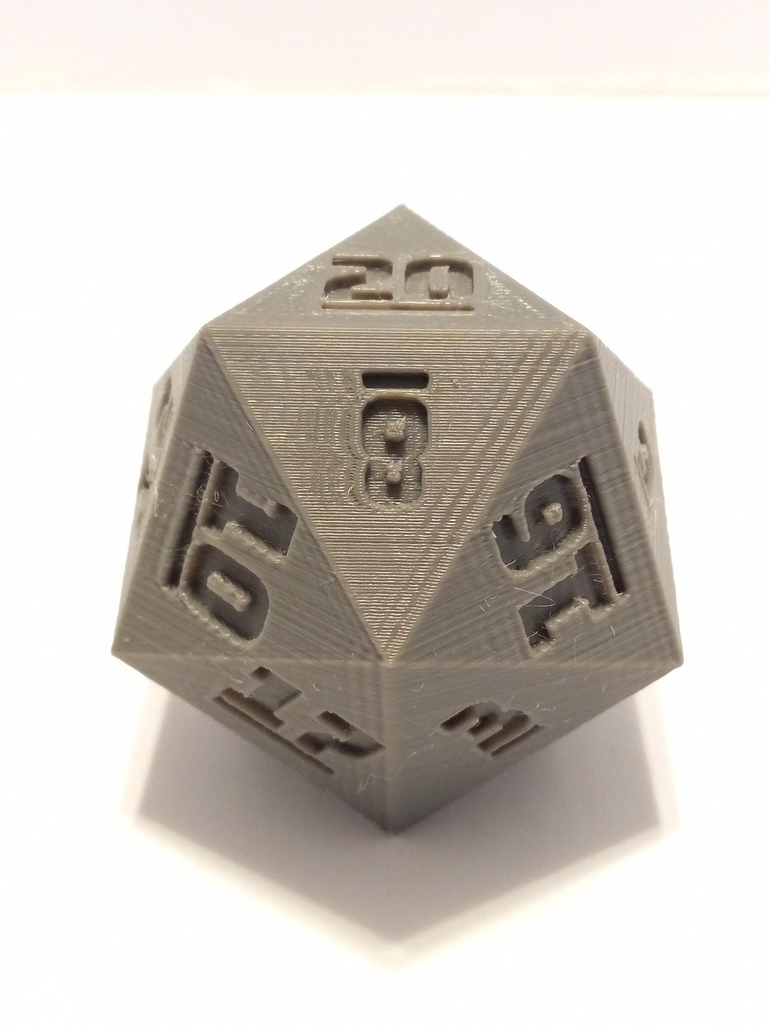 Oversized D20 3D Printed Gray - Etsy