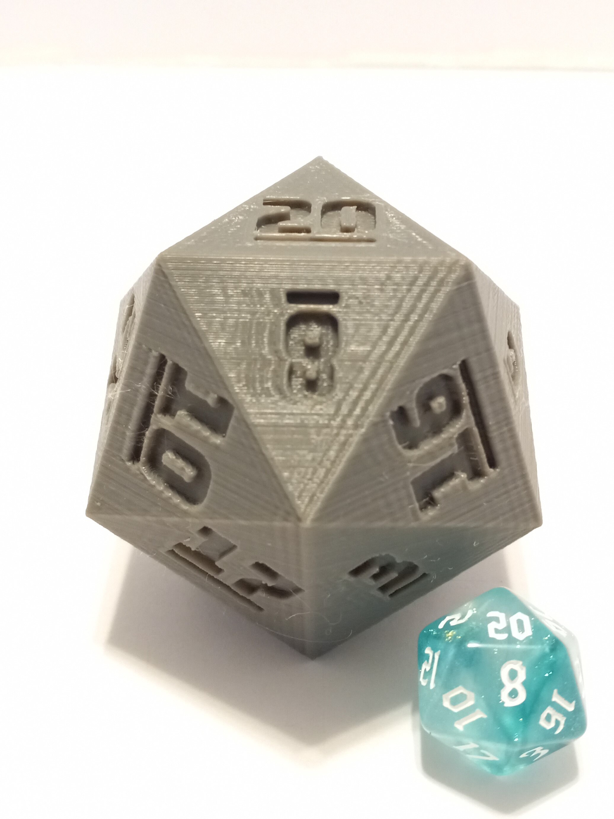 Oversized D20 3D Printed Gray - Etsy