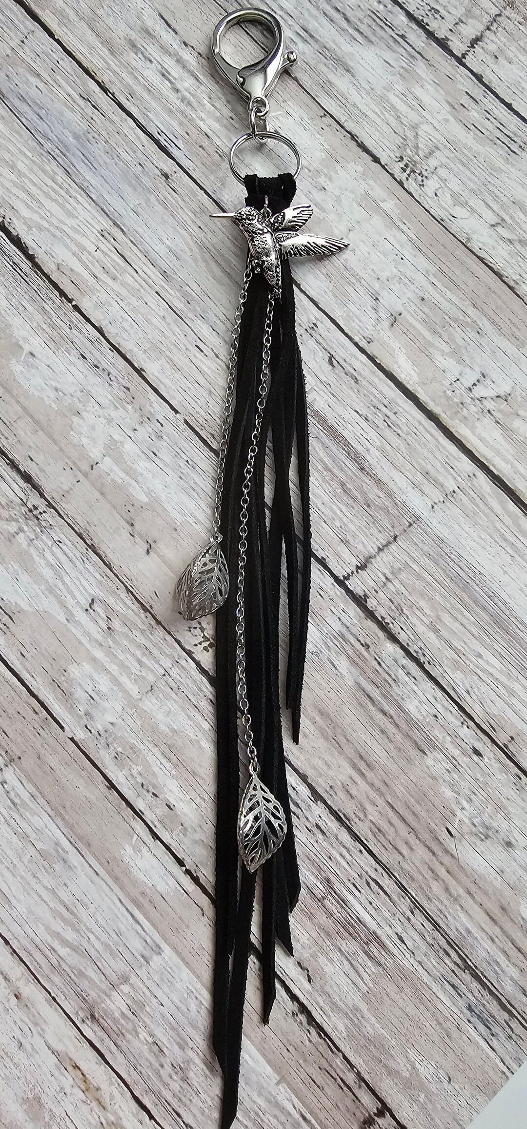 Genuine Suede Leather Hummingbird Keychain - Etsy