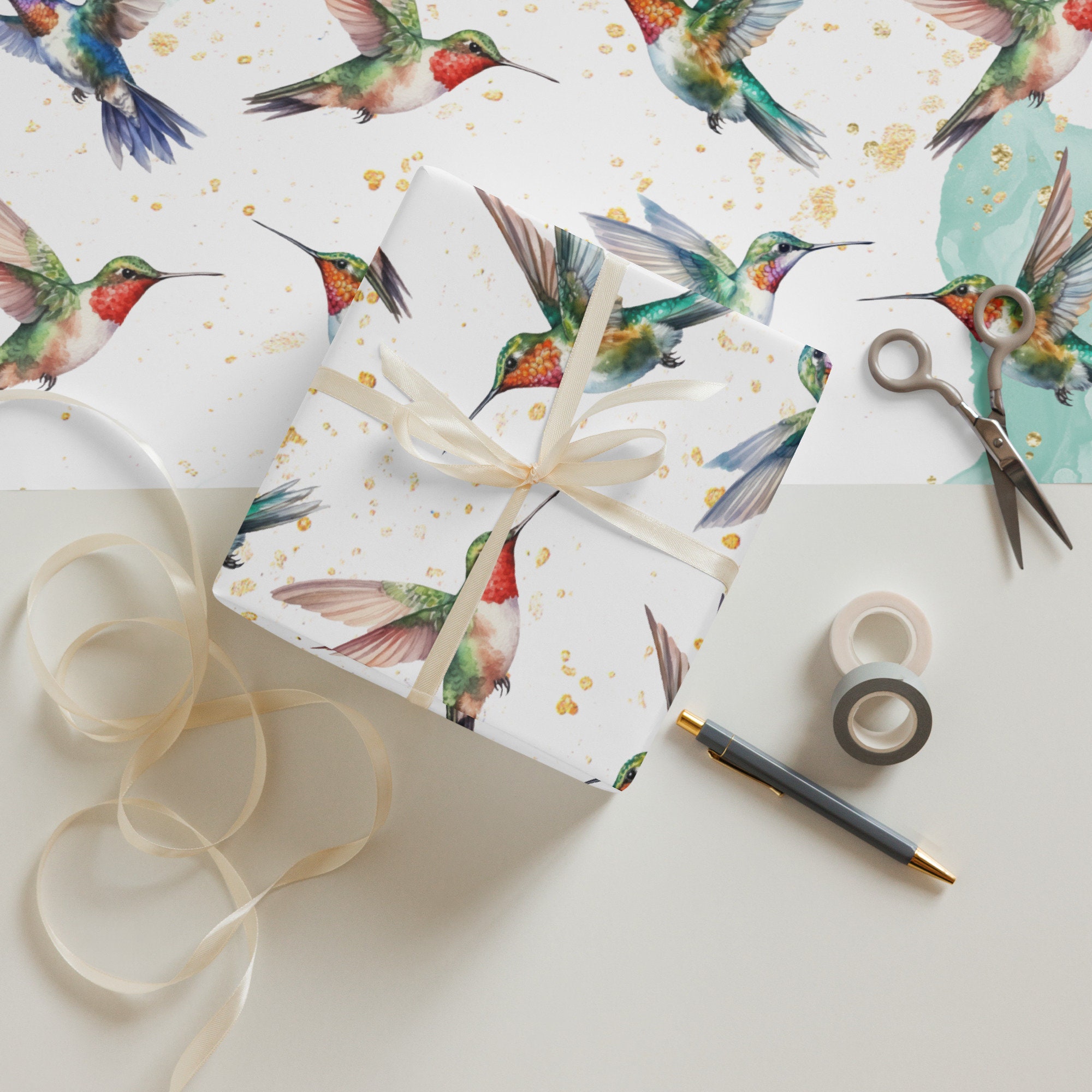 Hummingbird Wrapping Paper Sheets - Etsy