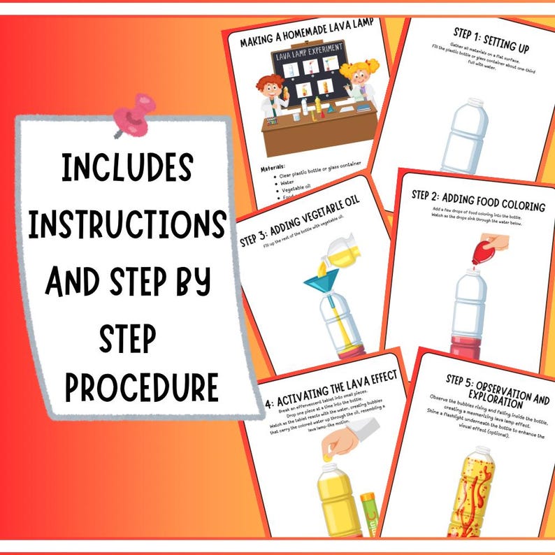 Lava Lamp Printable Activity Science Experiment for Kids Activity Printable for Kids - Etsy