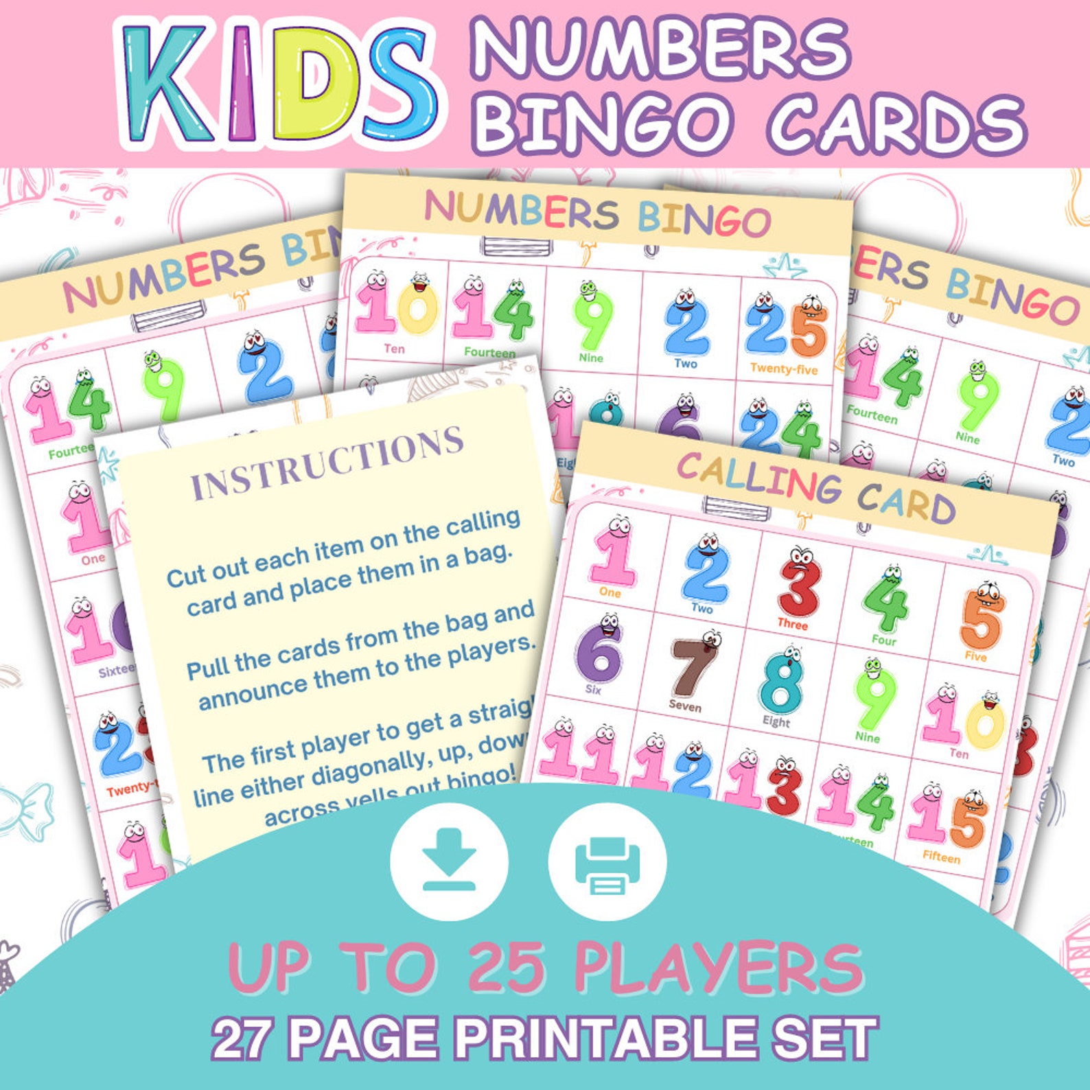 Educational Alphabet and Numbers Bingo Game Upper and Lower Case ...