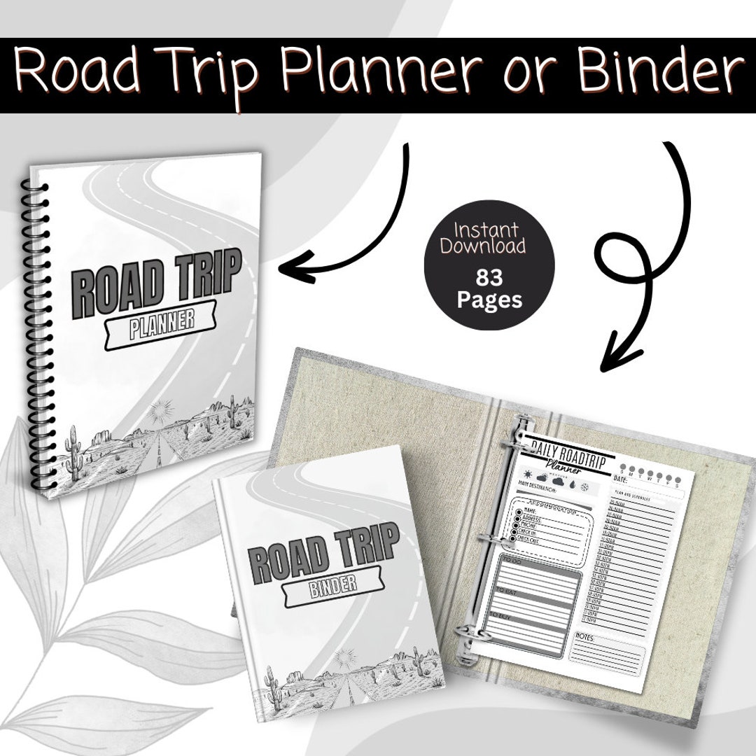 Black and White Road Trip Planner- Kids Car Games Printable- Digital ...