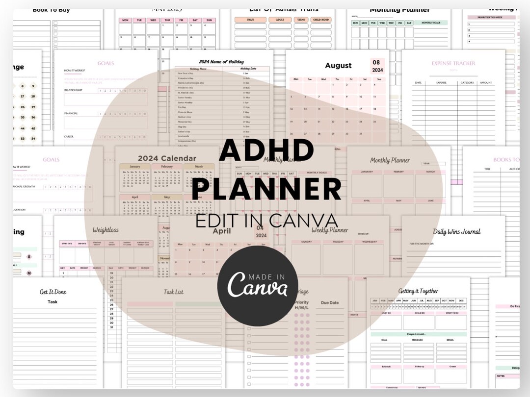 ADHD Planner, 24 Hours Planner Adhd, Please Adhd Planner, Adhd ...