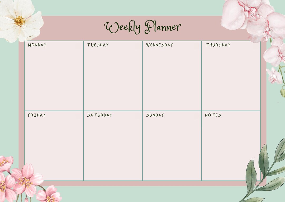 Weekly Planner Printable | Spring Floral Planner | Botanical Weekly ...