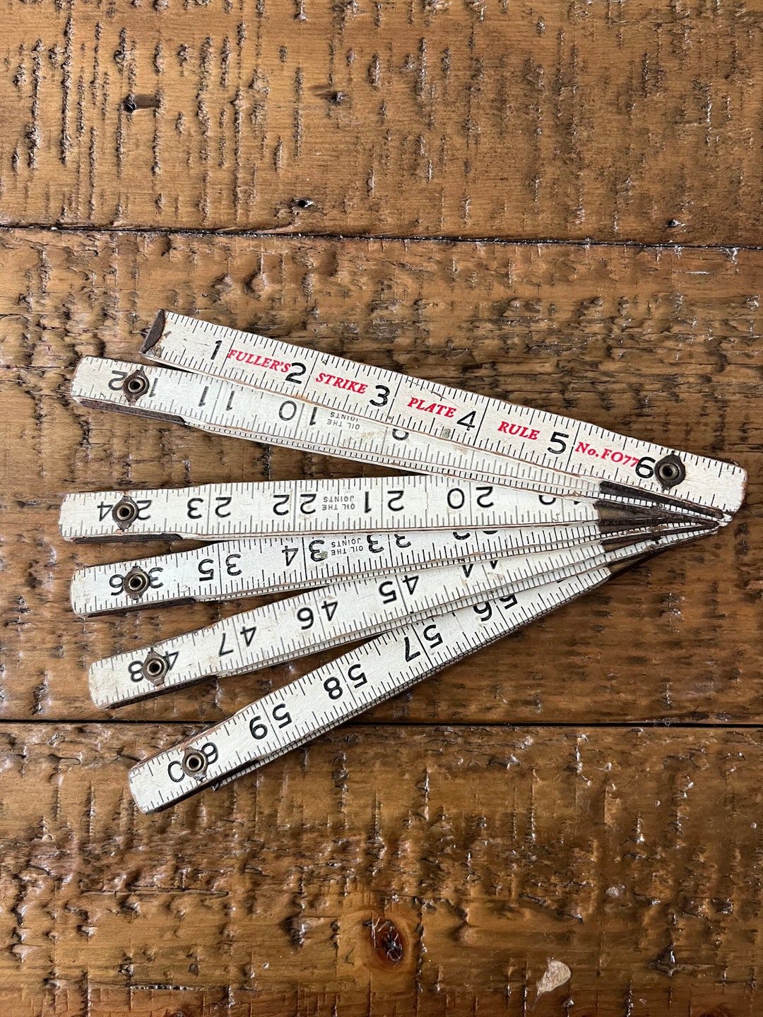 Vintage Foldable Fullers Strike Plate Ruler 72 Inch White Wooden - Etsy