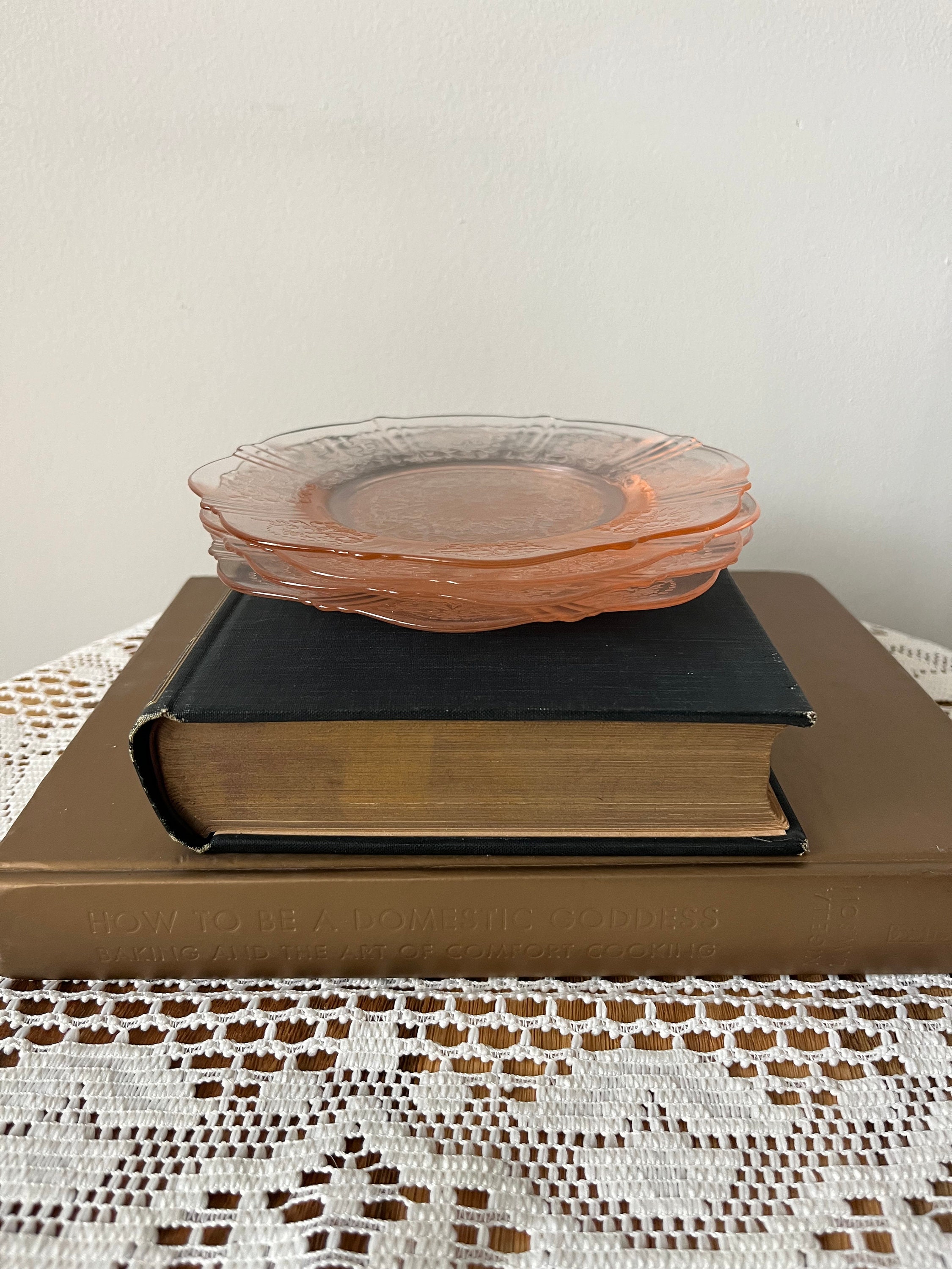 Set of 4 Macbeth Evans Sweetheart Pink Depression Glass 6 Inch Plates ...