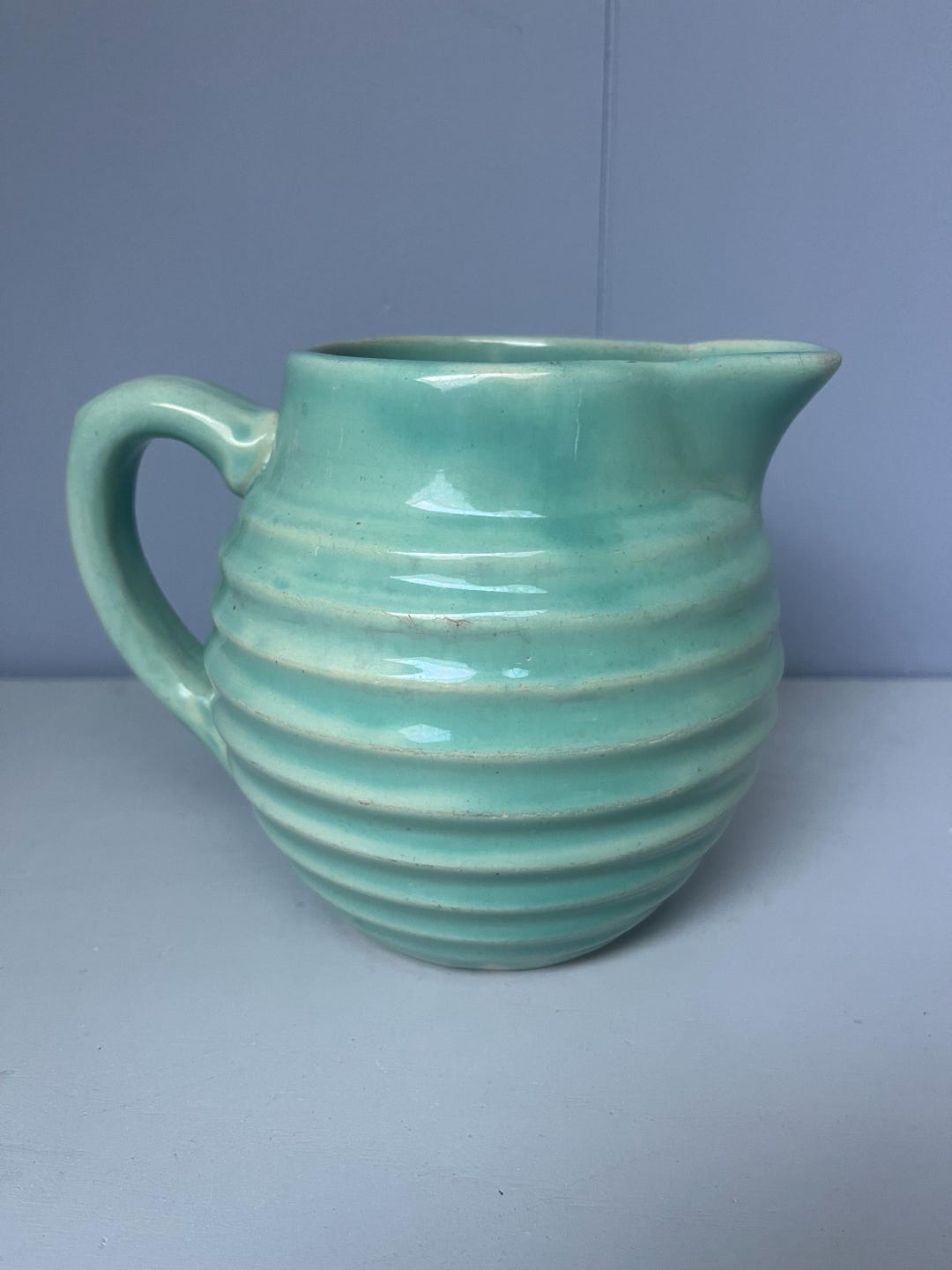 Rare 1940s Aqua or Minty Green Bauer Pottery Ring Mixing Pitcher ...