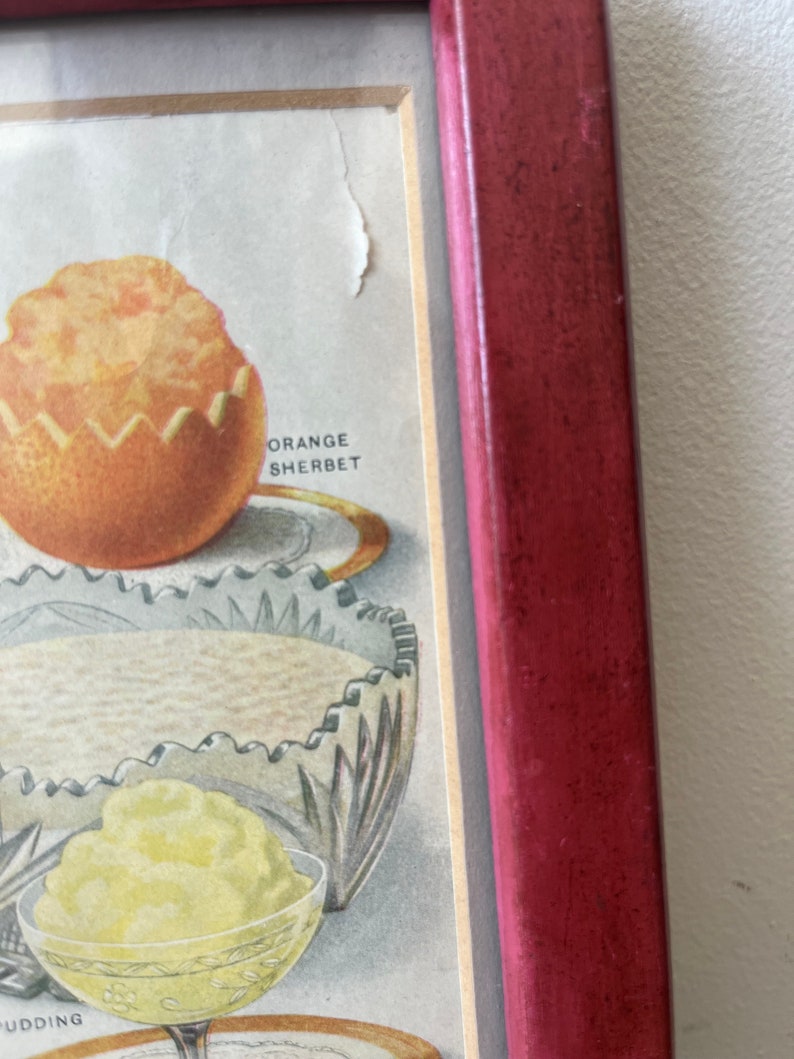 Vintage Jello Advertisement Early 1900s Pink Framed Red Jello Recipes ...