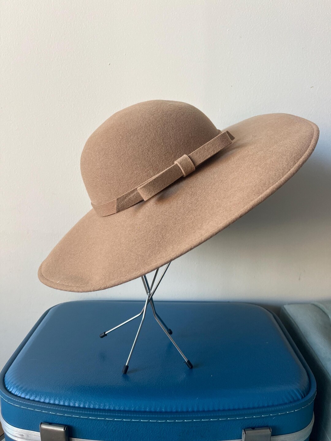 Beautiful Vintage F & M Tan Wool Hat From the 1960s With Bow Midcentury ...