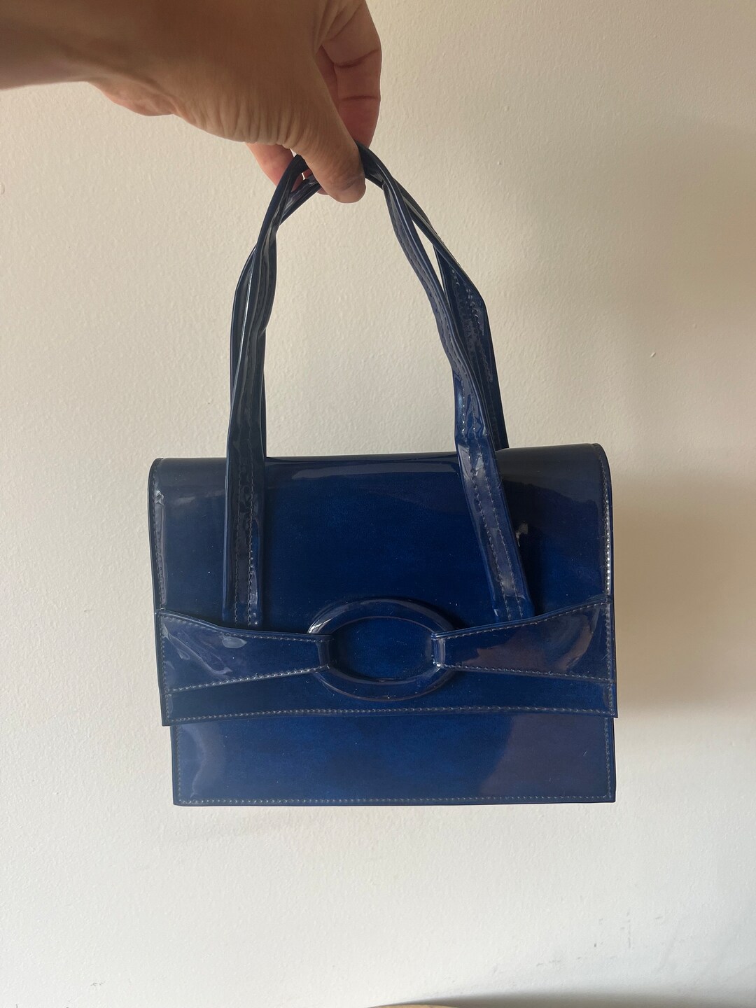 Gorgeous Vintage Verdi Navy Blue Top Handle Handbag Purse From the ...