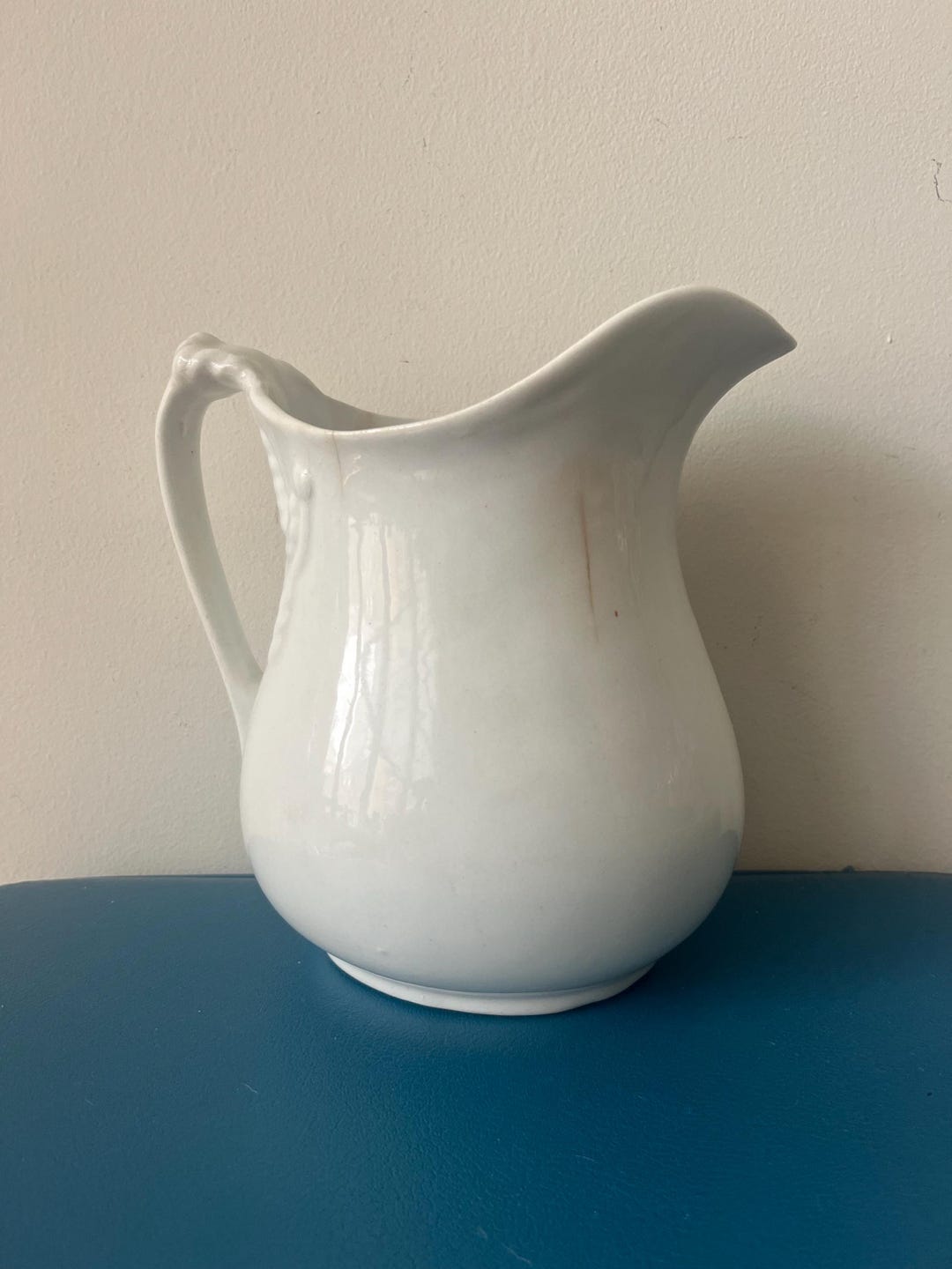 Antique Ironstone Creamy White Pitcher Made by White Granite Cook ...