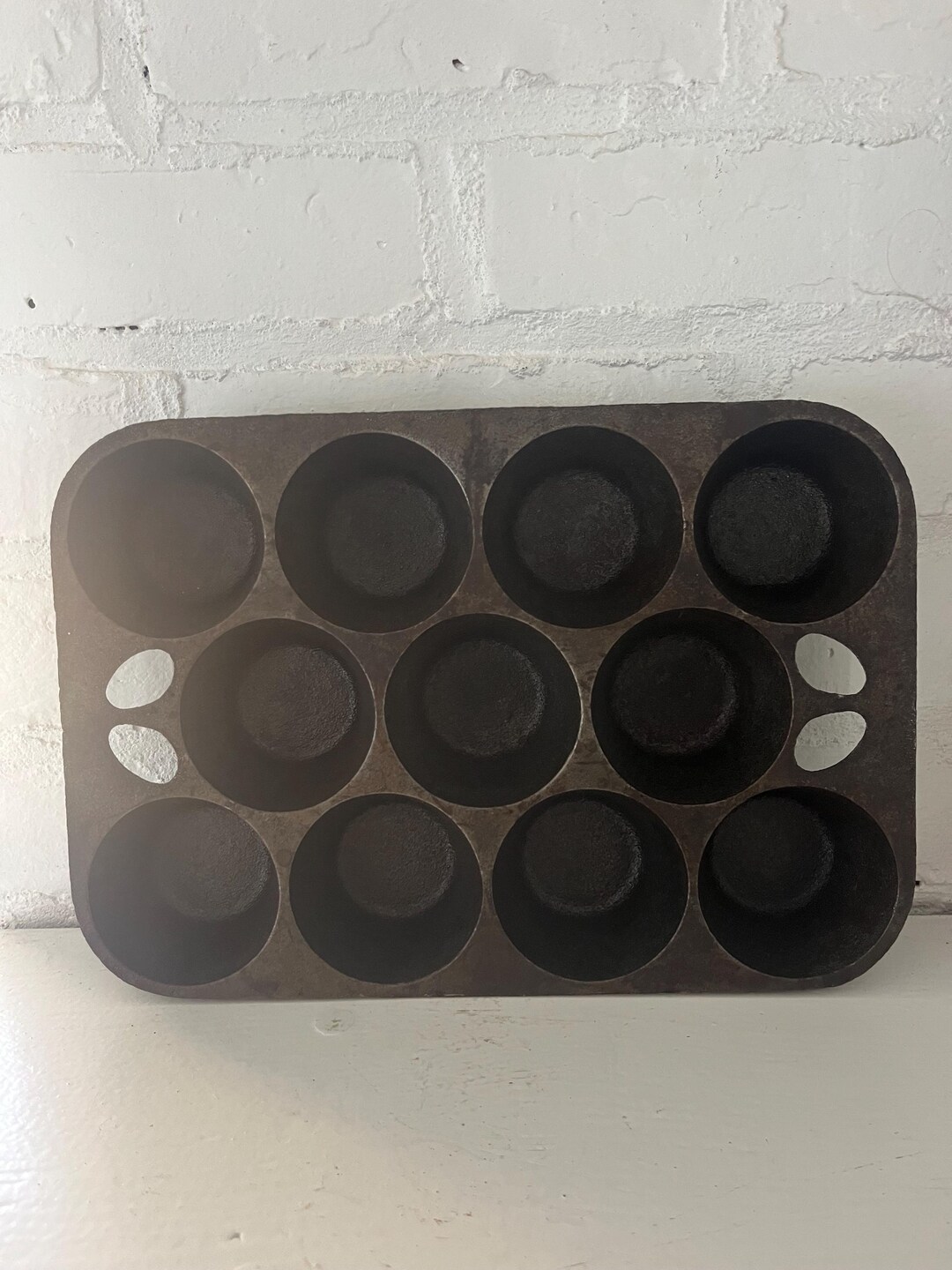 Antique Cast Iron Muffin or Popover Tin Very Heavy and Stamped With USA ...