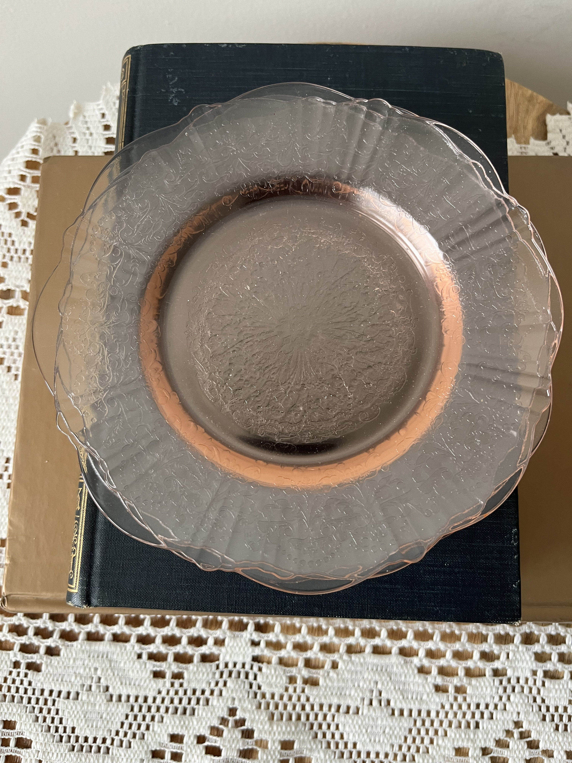 Set of 4 Macbeth Evans Sweetheart Pink Depression Glass 6 Inch Plates ...