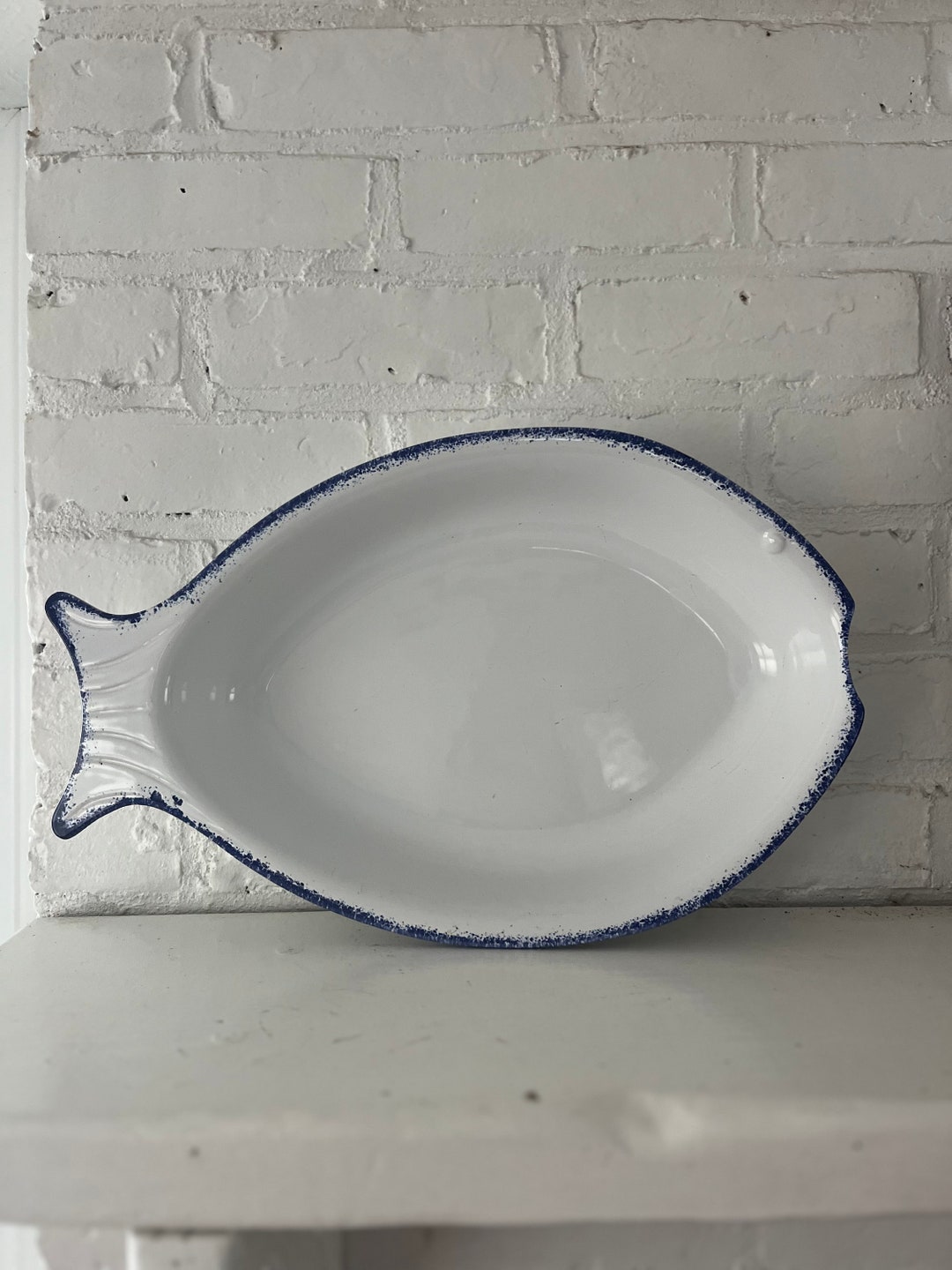 Vintage Large Appolia Fish Platter Tray Bowl Paella Crab Boil Coastal ...