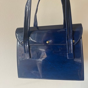 Gorgeous Vintage Verdi Navy Blue Top Handle Handbag Purse From the ...