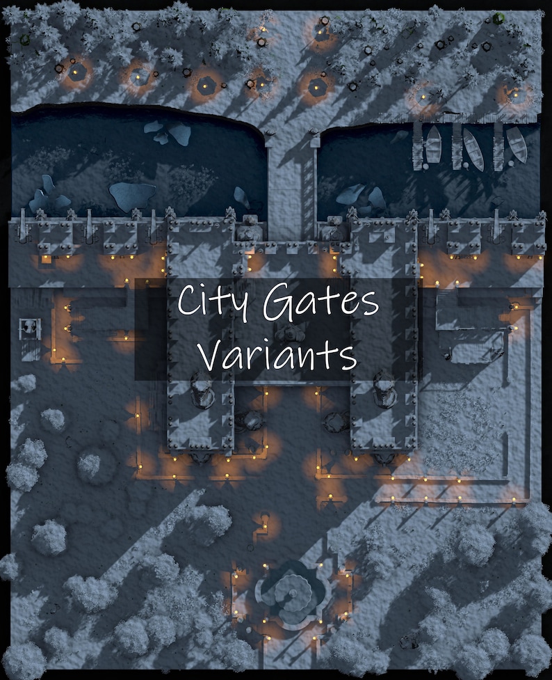 City Gates, Dnd Battle Map, D&D, Battle Map, Dungeons and Dragons, 5e ...