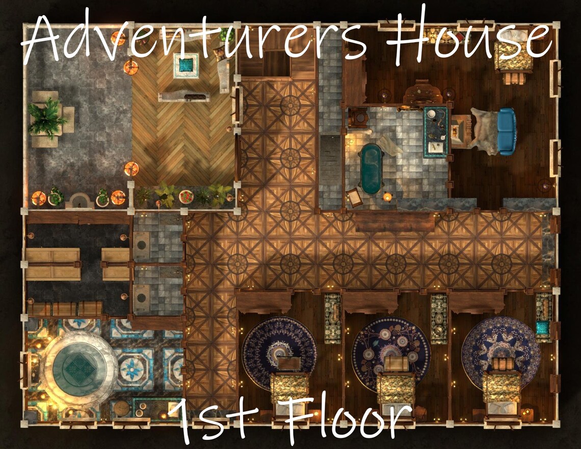 Adventurers House, Dnd Battle Map, D&D, Battle Map, Dungeons and ...