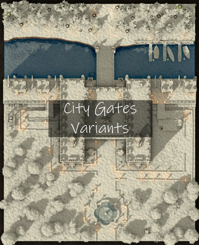 City Gates, Dnd Battle Map, D&D, Battle Map, Dungeons and Dragons, 5e ...