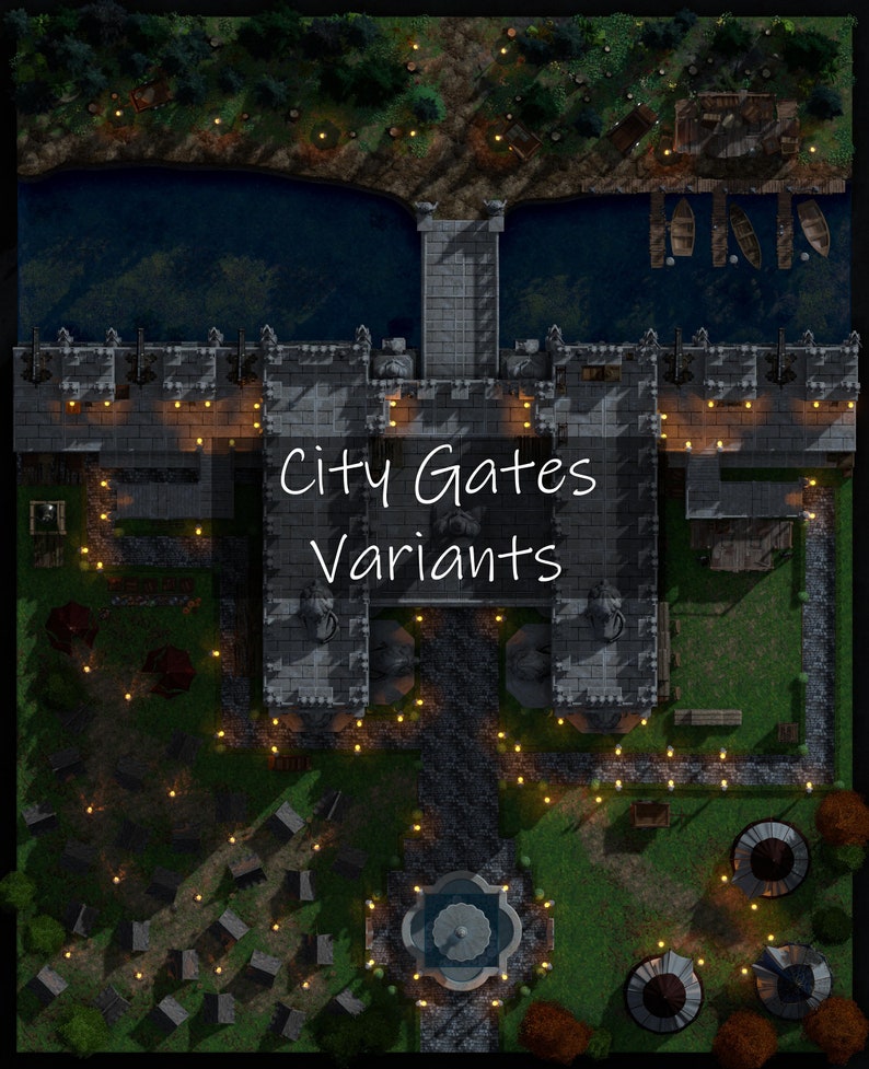 City Gates, Dnd Battle Map, D&D, Battle Map, Dungeons and Dragons, 5e ...