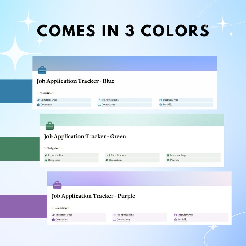 Customizable Job Application Tracker | Notion Template With Portfolio ...