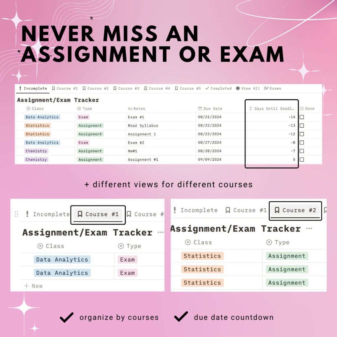 Cool Notion Template Student Planner | College/university Planner ...