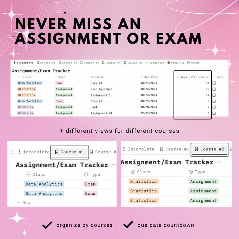 Cool Notion Template Student Planner | College/university Planner ...